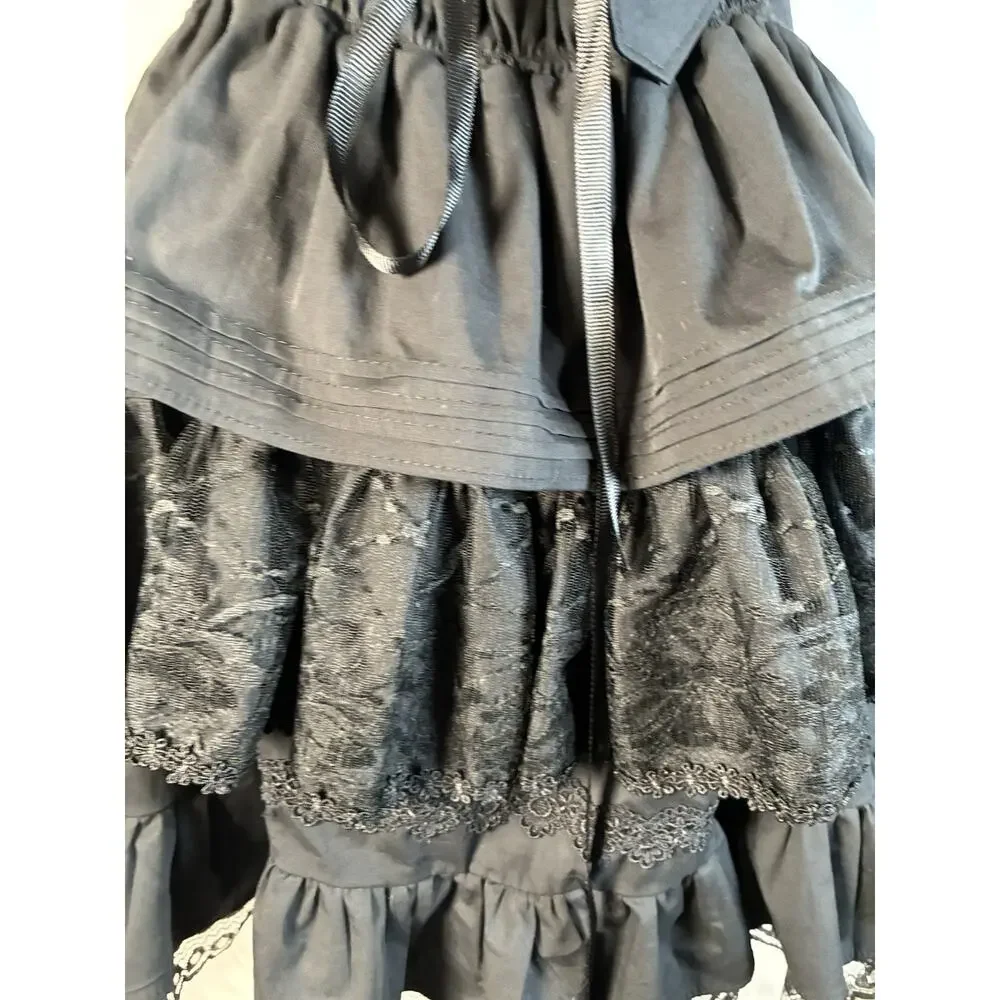 Lolita | Dresses | Gothic Lolita Dress Corset Lace Up Ruffled Coquette ...